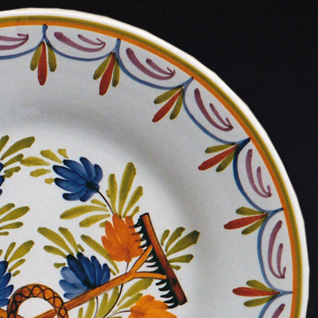 Vintage Floral Dinner Plate 95 – Bourg-Joly Malicorne
