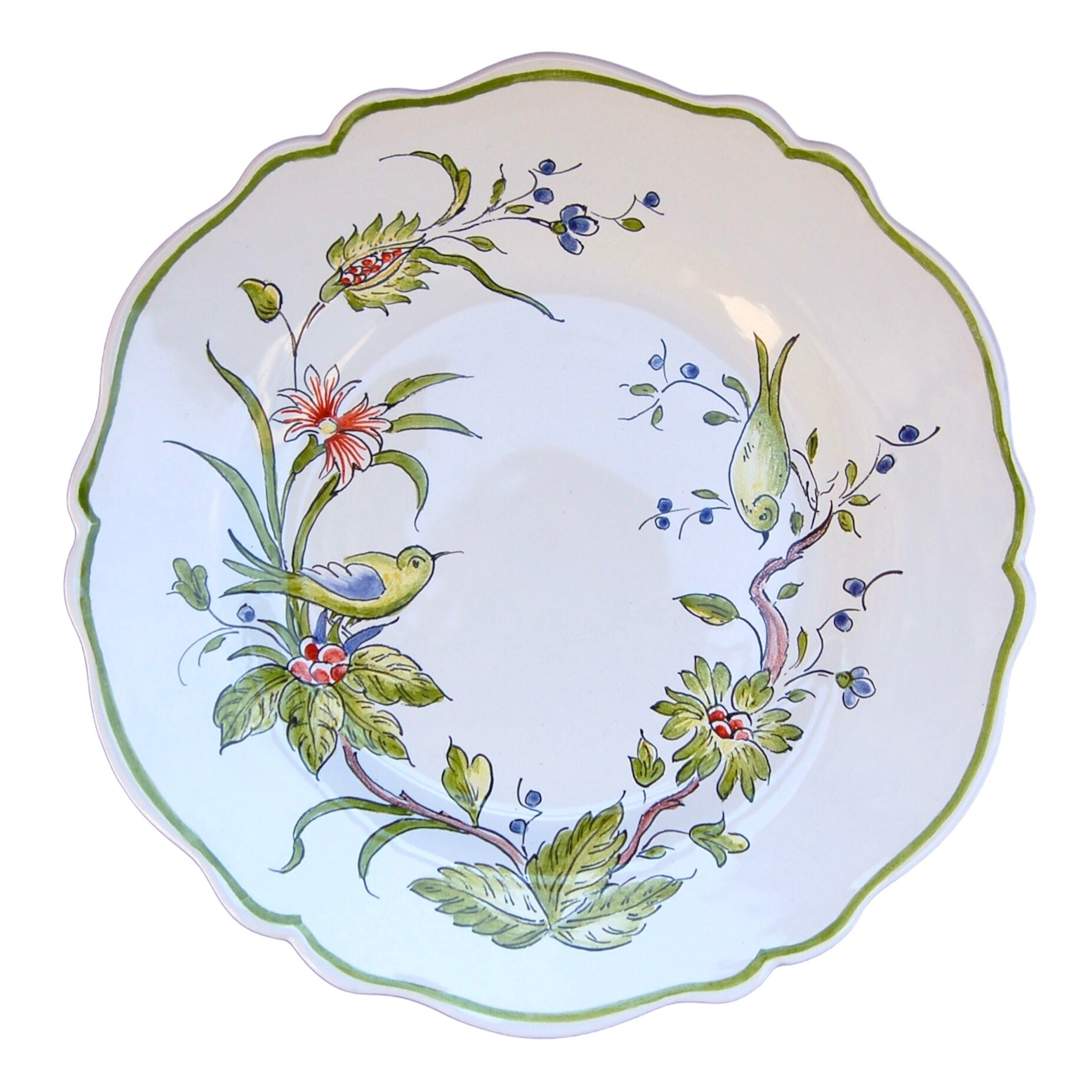 Feston plate with St Omer hand painted decoration – Bourg-Joly Malicorne